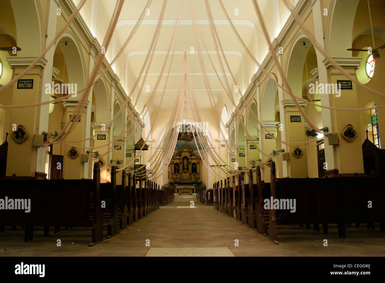 Parroquia (Parish) Virgen del Rosario, interior view, Luque, Paraguay ...