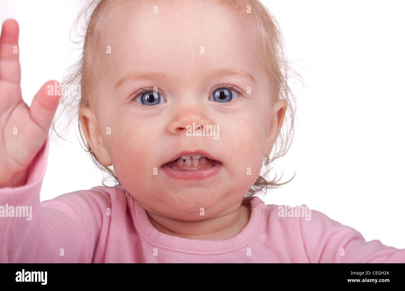 Image of a very excited baby Stock Photo - Alamy