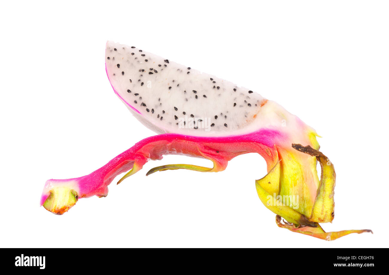 Pitaya slice isolated on white background Stock Photo - Alamy