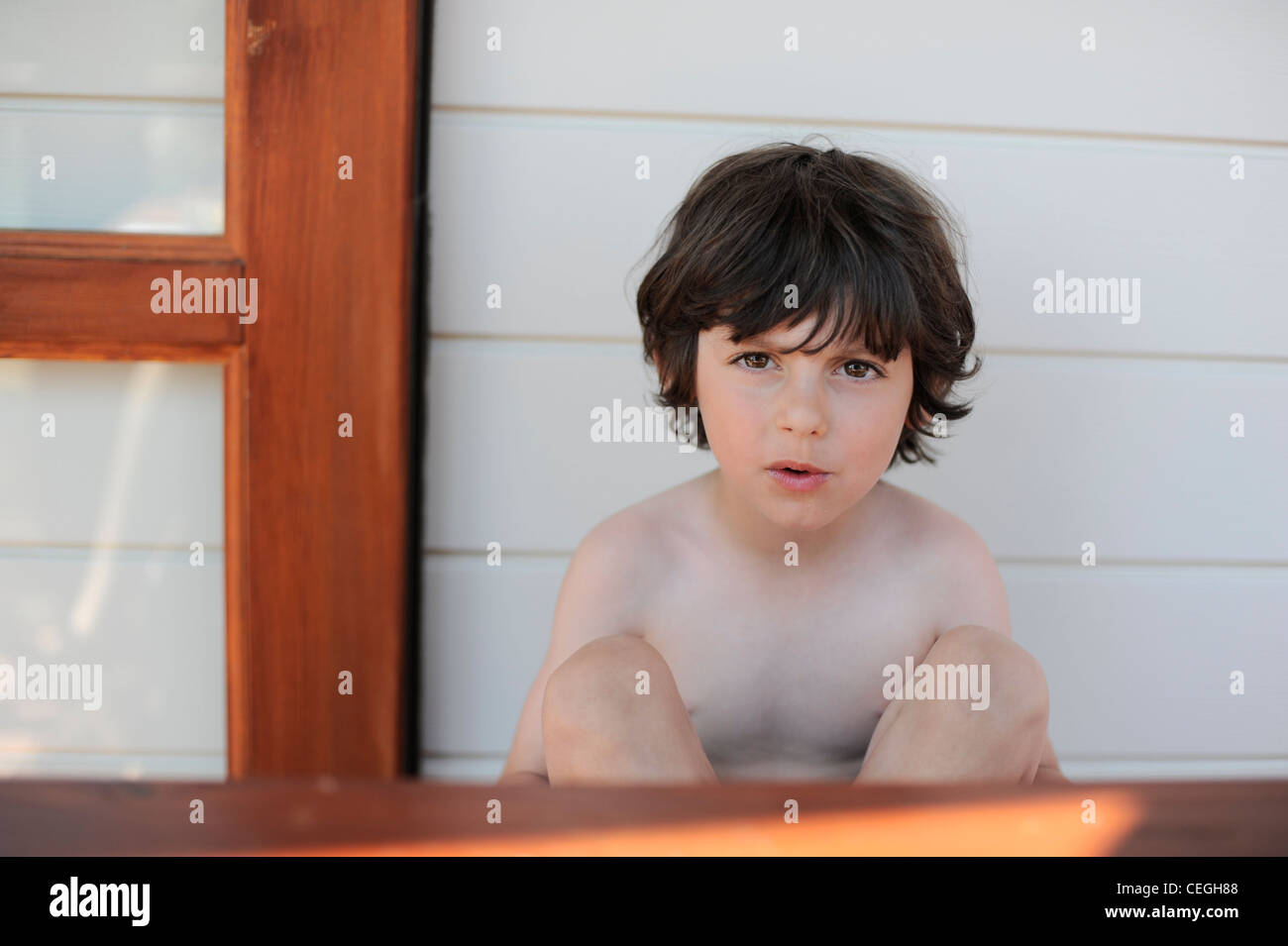 Little boy outdoors on summer holiday Stock Photo - Alamy