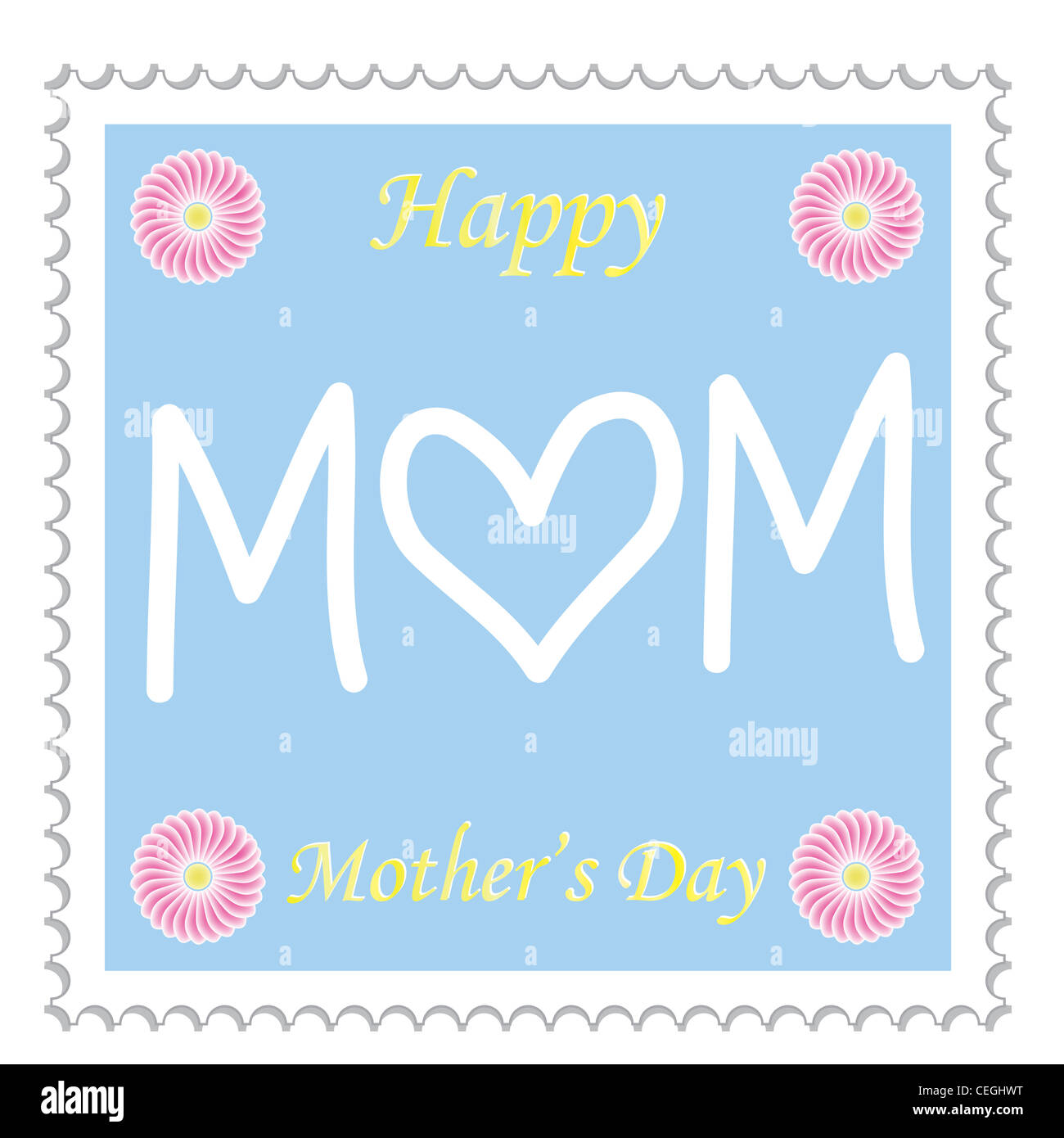 Happy Mother's Day post stamp illustration Stock Photo - Alamy