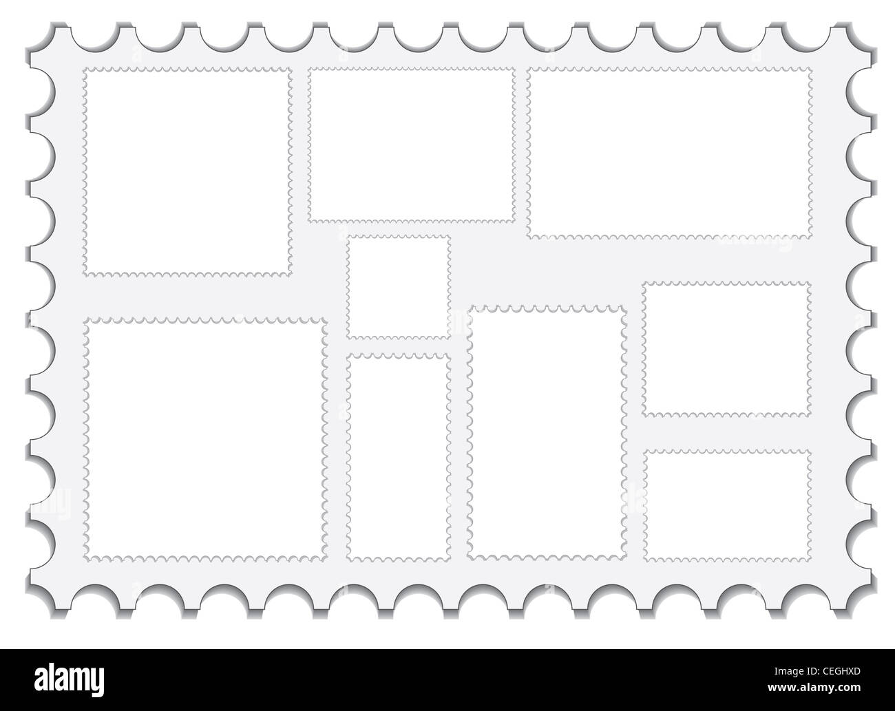 set of blank post stamps illustration Stock Photo - Alamy