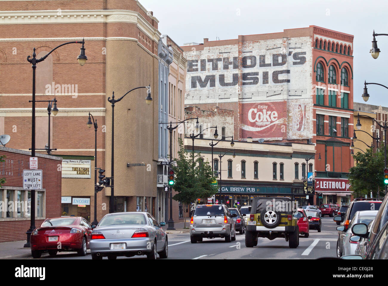 The city street traffic on the road City La Crosse Wisconsin WI from ...