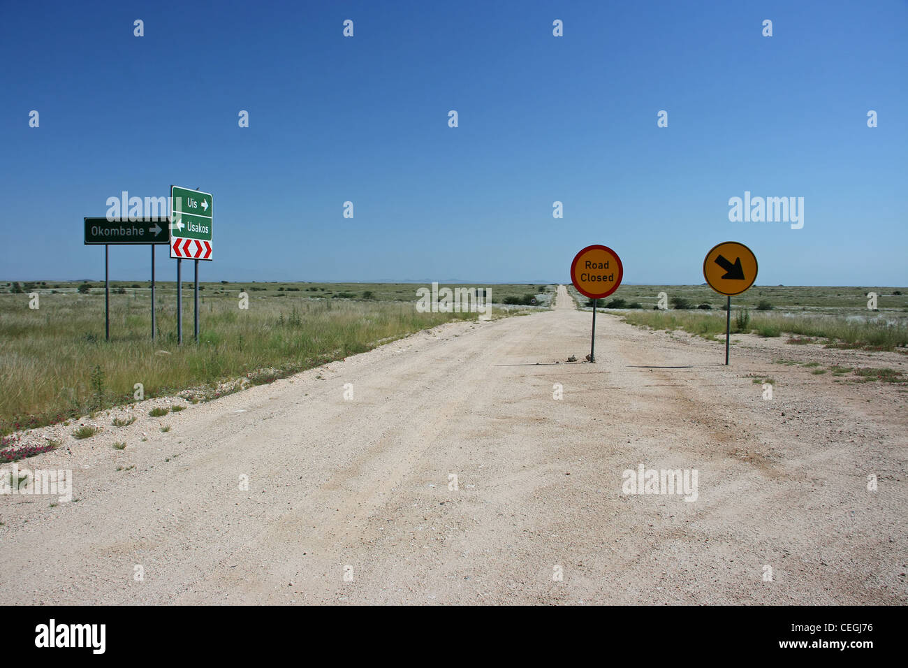 closed road in namimia Stock Photo - Alamy