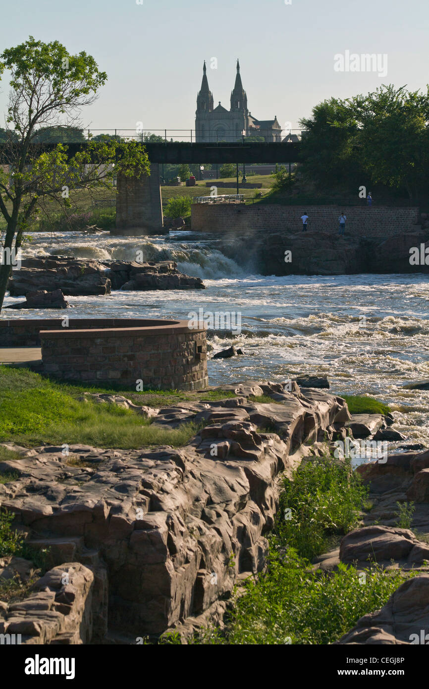 American Sioux Falls City Park with the Cathedral Big Sioux River South ...