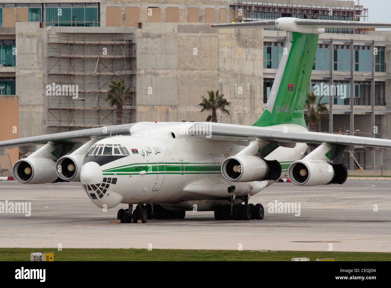 Libyan Air Cargo Ilyushin Il-76TD bearing the country's post-revolution ...