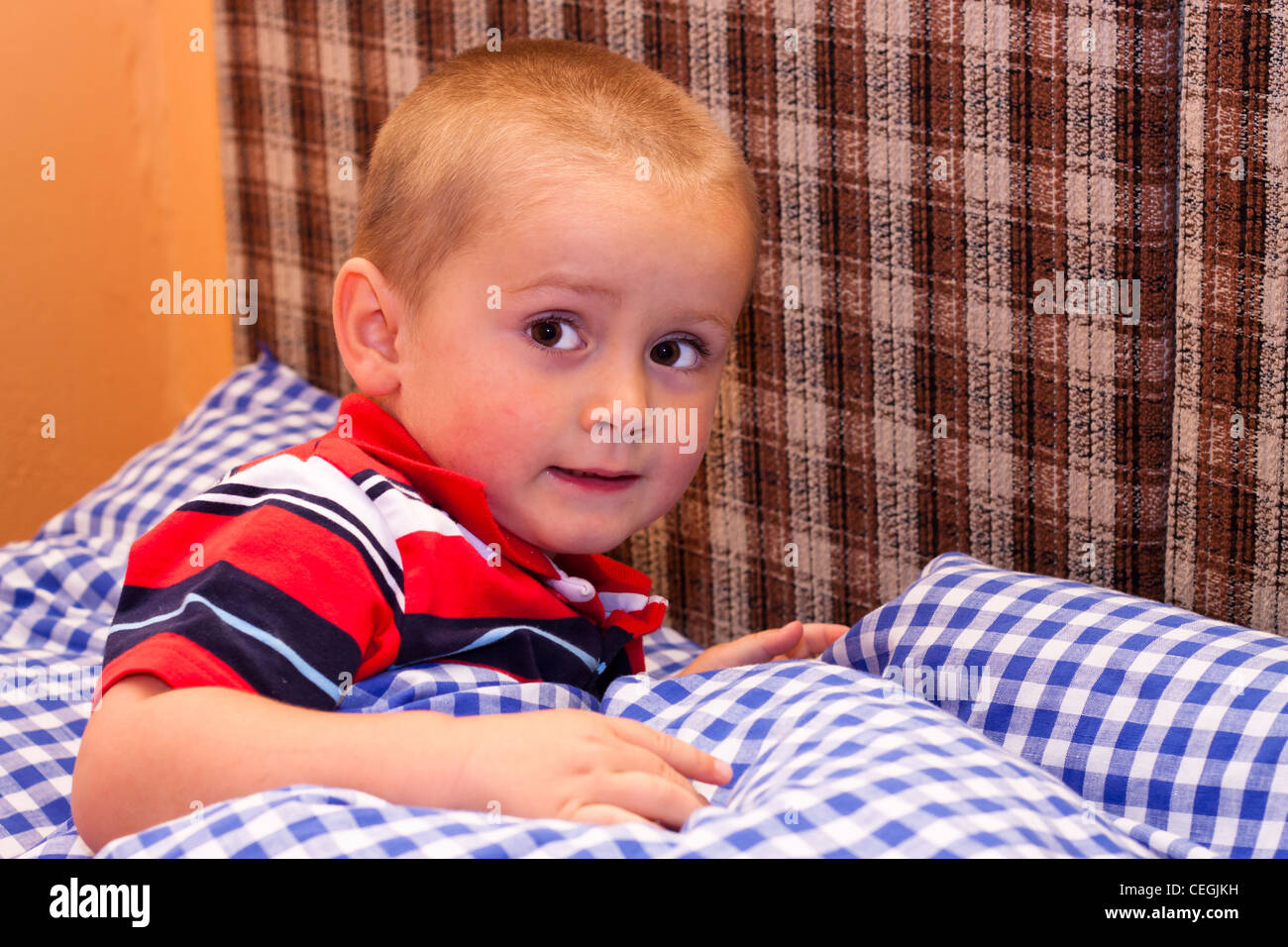 Scared boy bed hi-res stock photography and images - Alamy