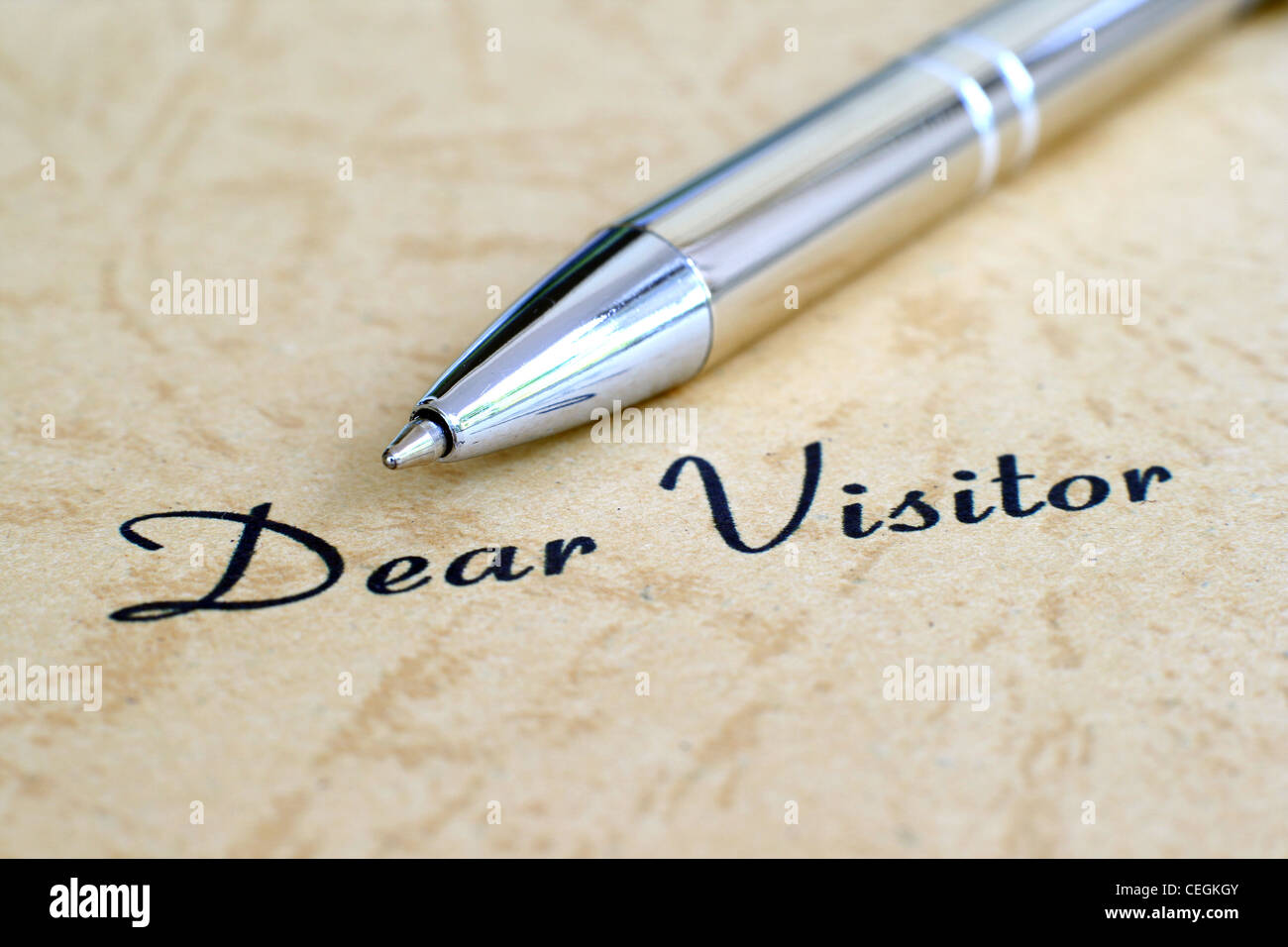 Dear visitor concept Stock Photo - Alamy