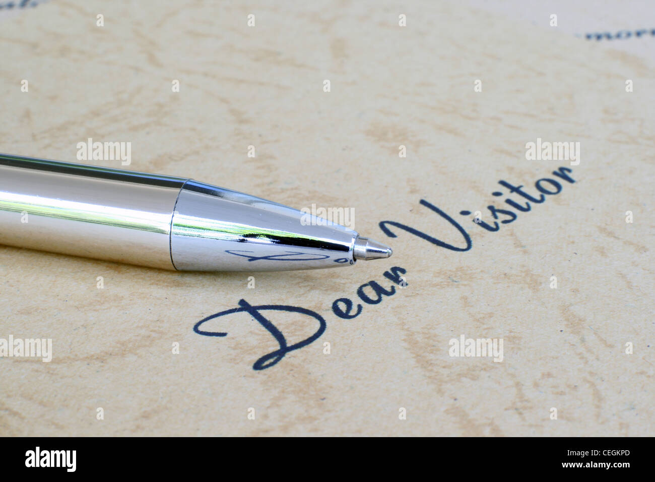 Dear visitor concept Stock Photo - Alamy