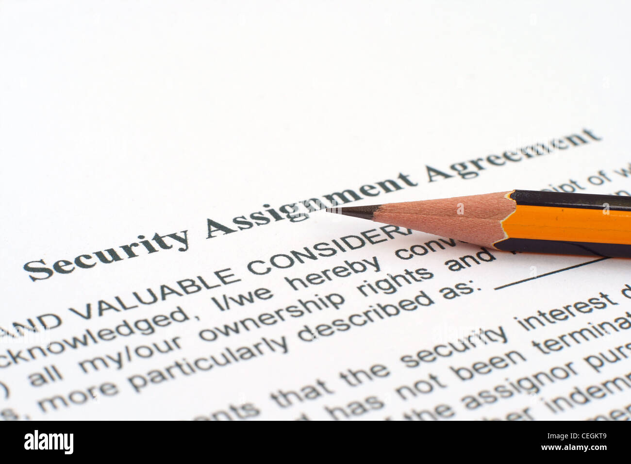security assignment agreement Stock Photo - Alamy