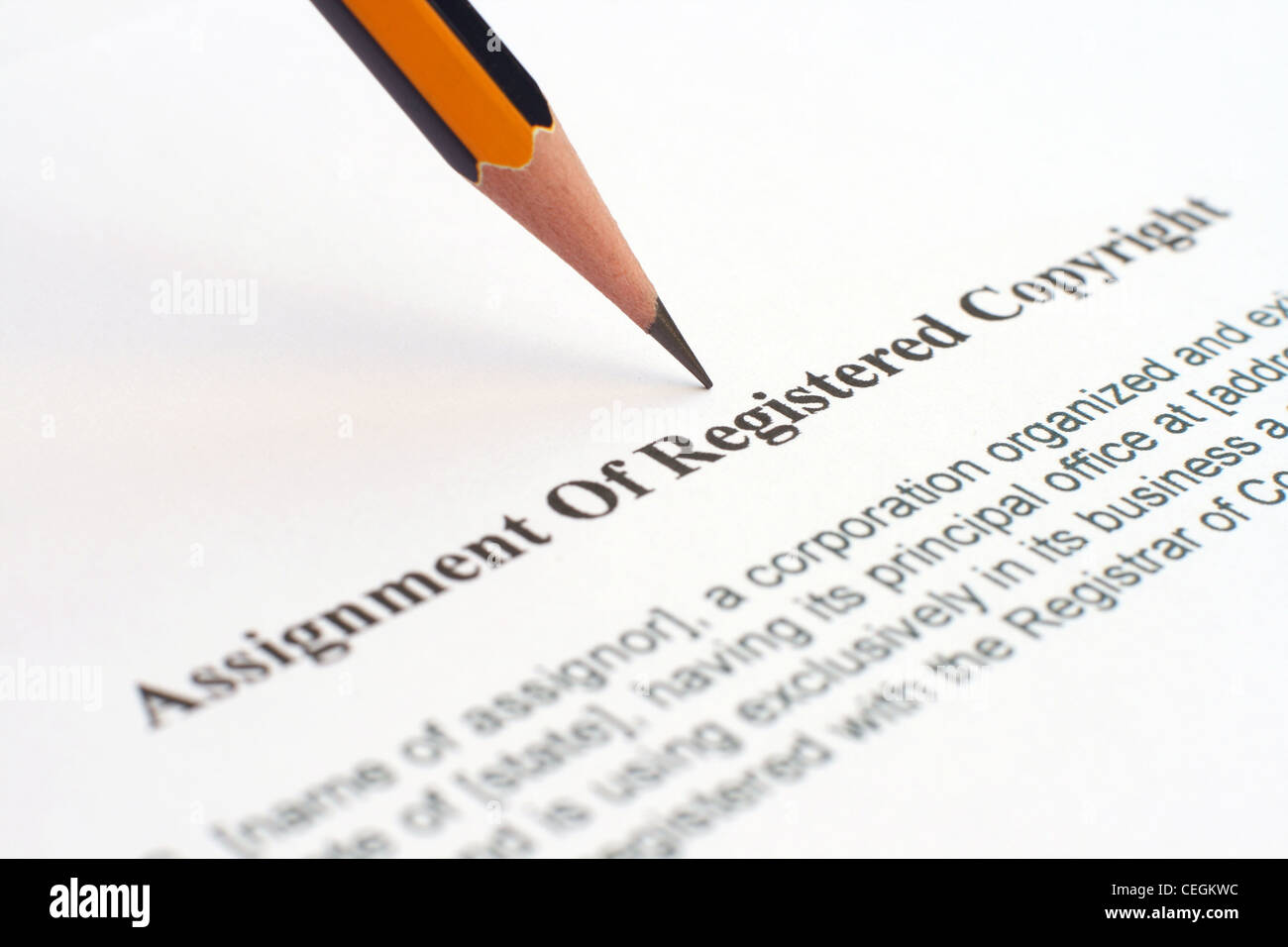assignment of registered copyright Stock Photo - Alamy