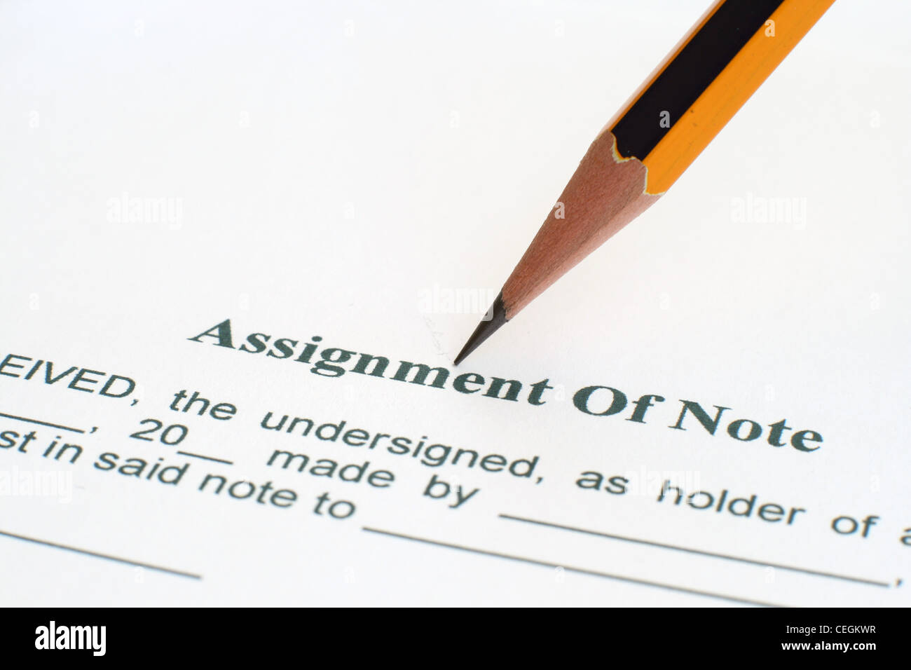 assignment of note Stock Photo - Alamy