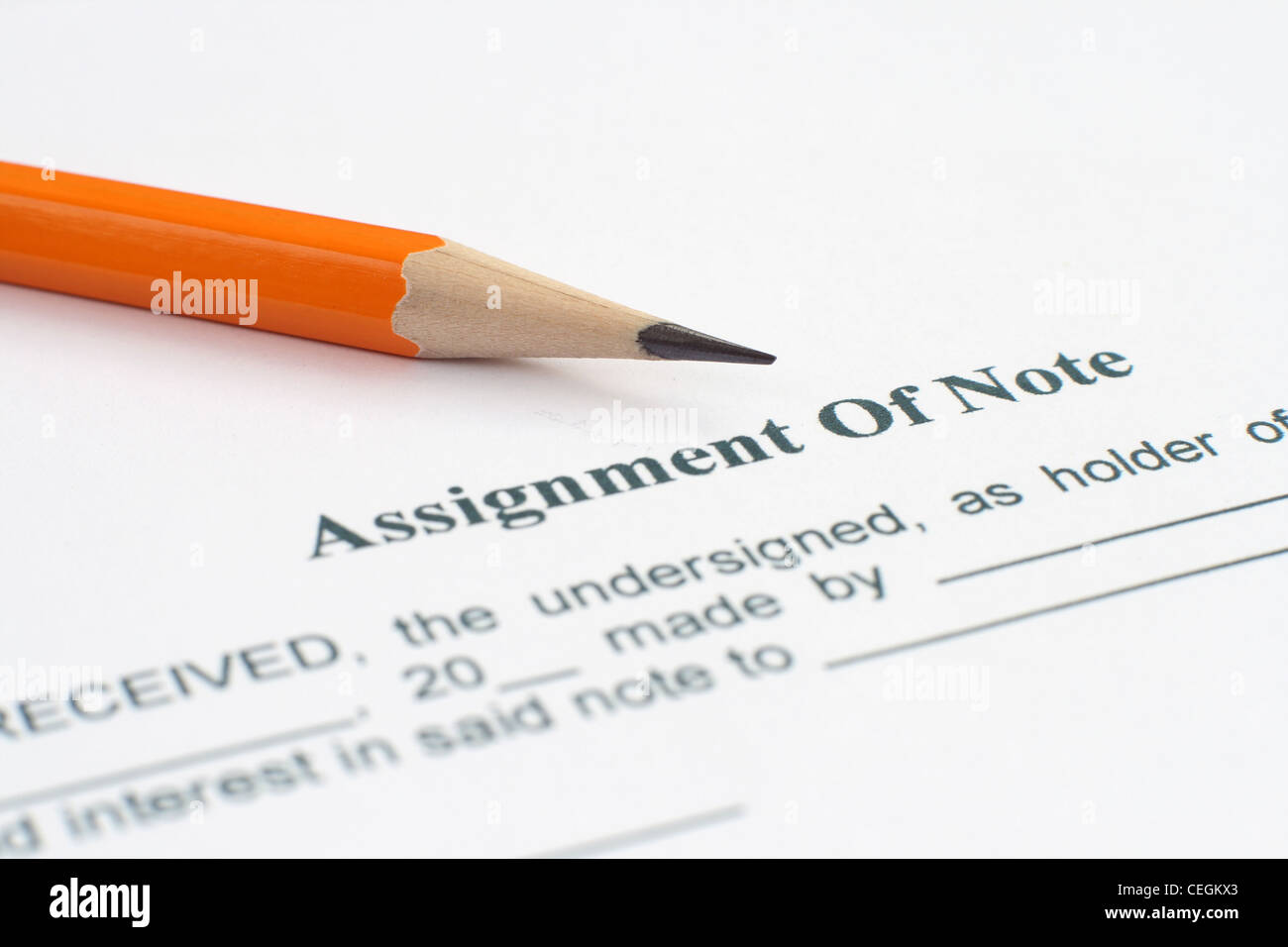 assignment of note Stock Photo - Alamy