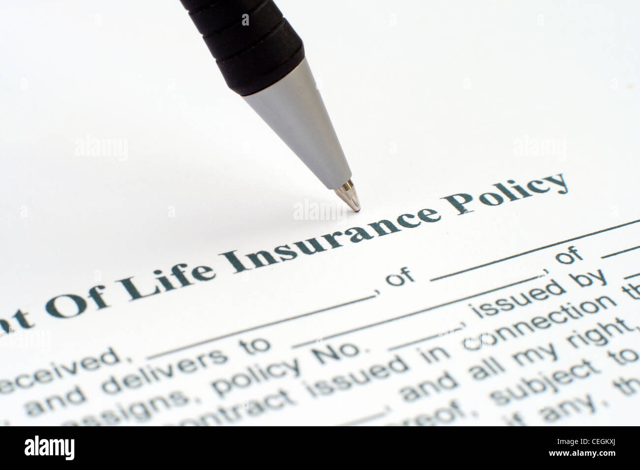 life insurance policy Stock Photo - Alamy