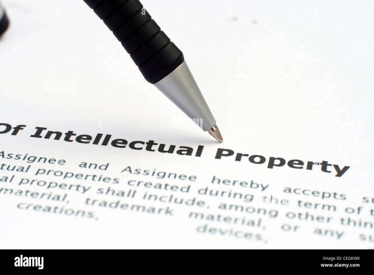 intellectual property contract Stock Photo - Alamy