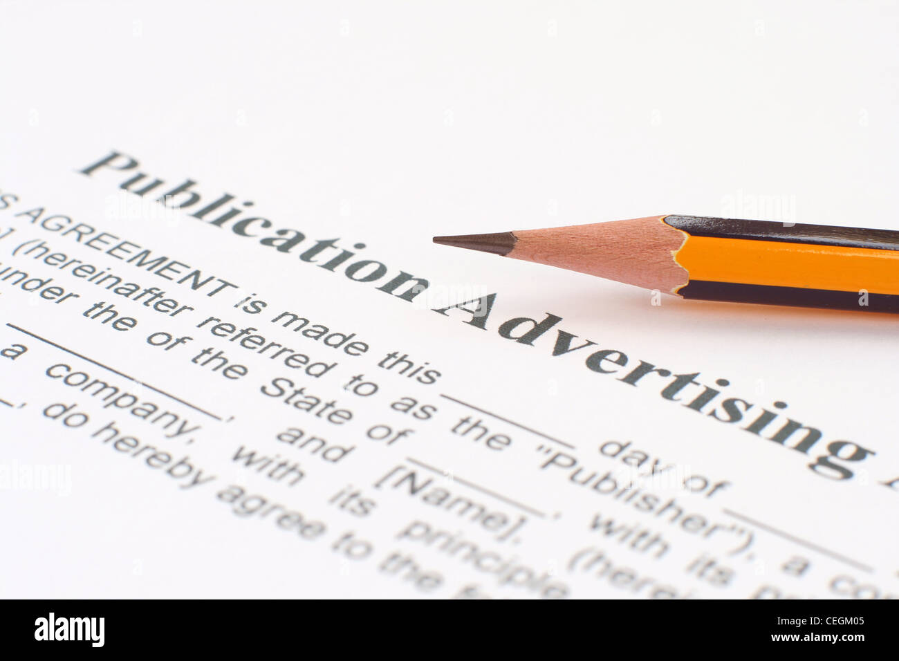 Publication Advertising Form Stock Photo - Alamy