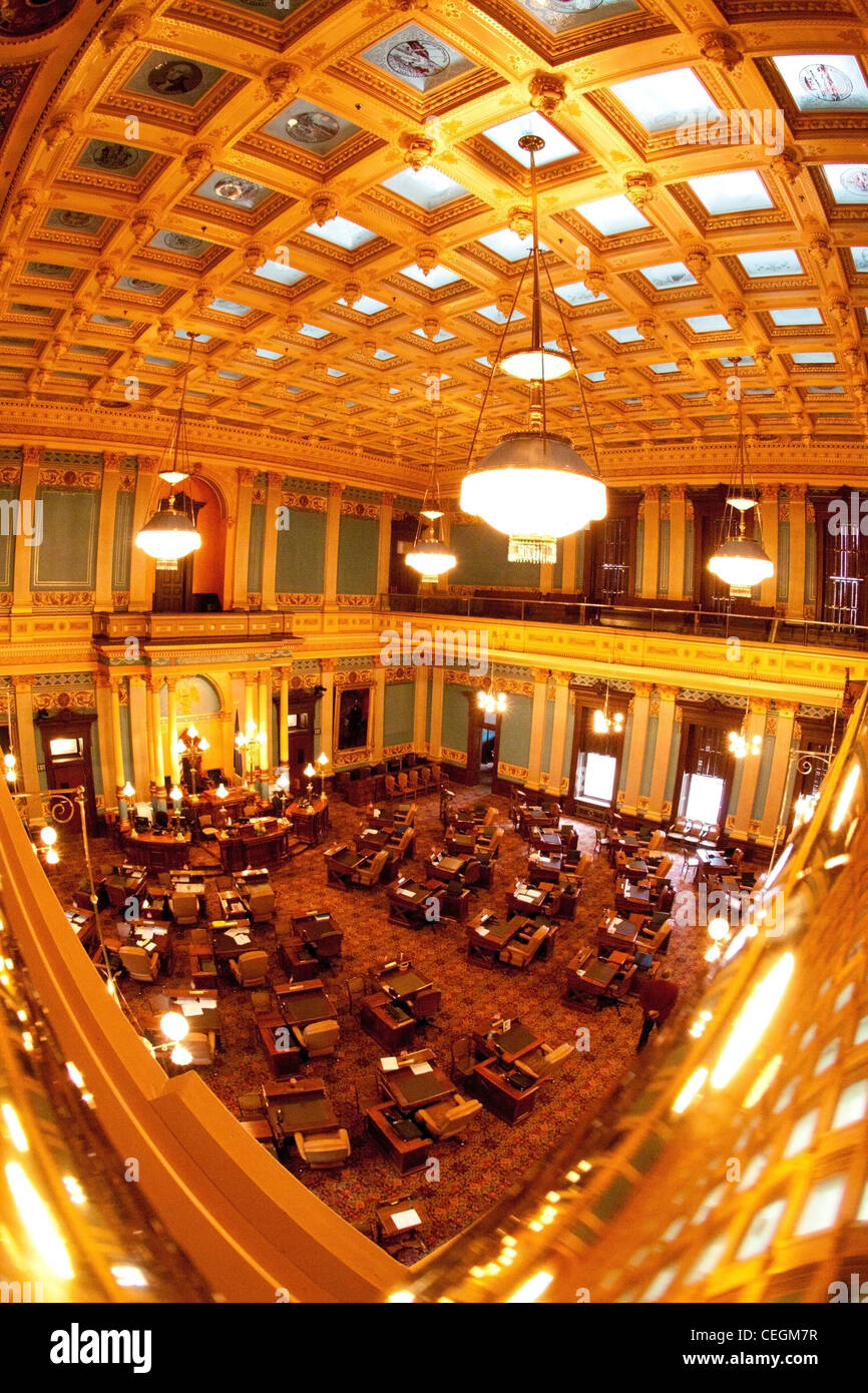 Michigan State Senate chamber, state capitol building, Lansing ...