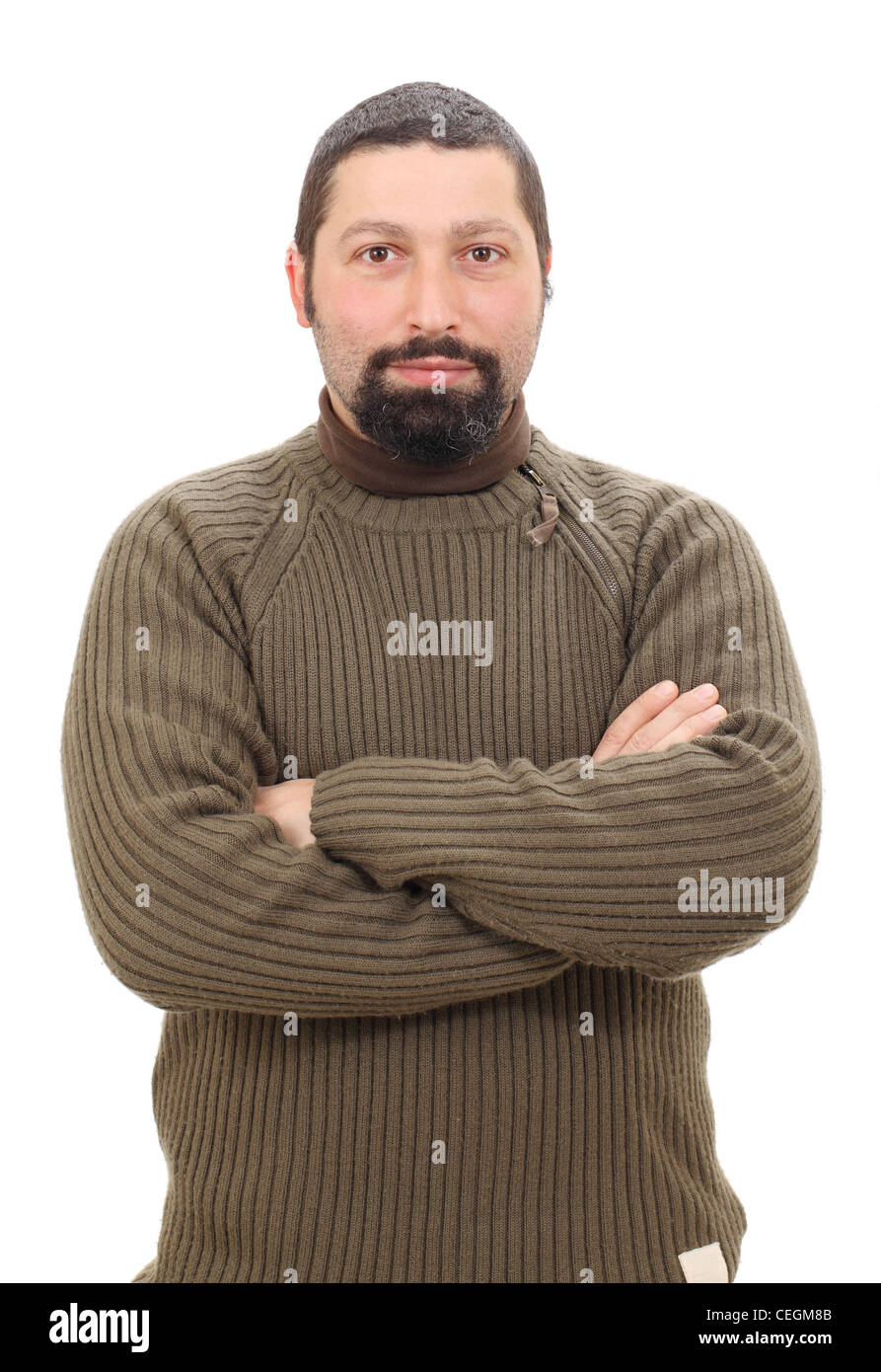 Portrait of a man posing with crossed arms Stock Photo - Alamy