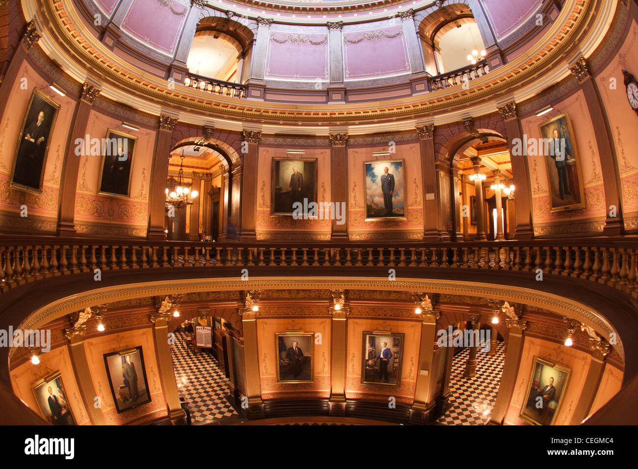 Rotunda and dome of the Michigan State Capitol Building, Lansing ...