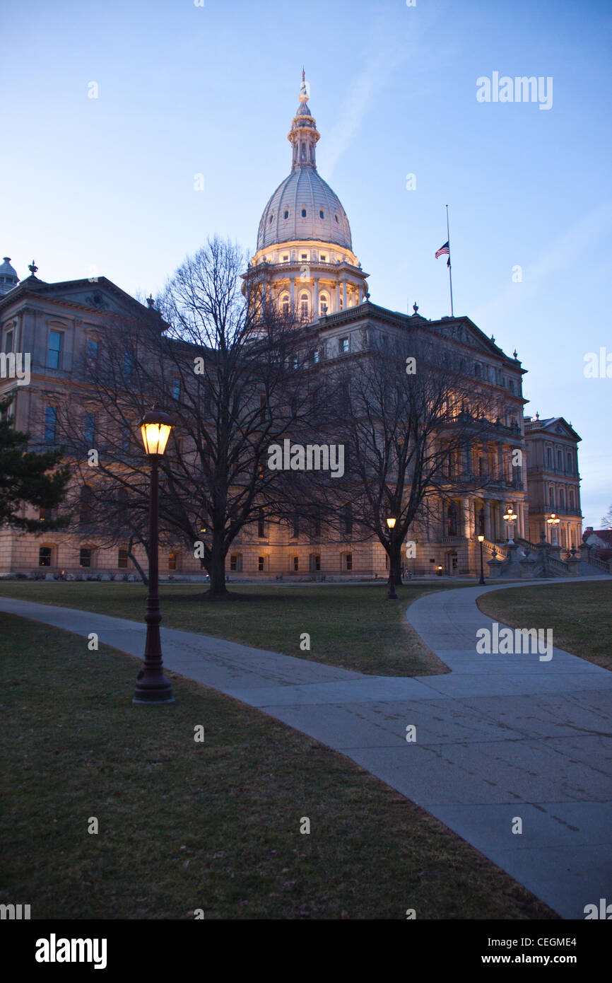 Michigan State Capitol Building, Lansing, evening Stock Photo - Alamy