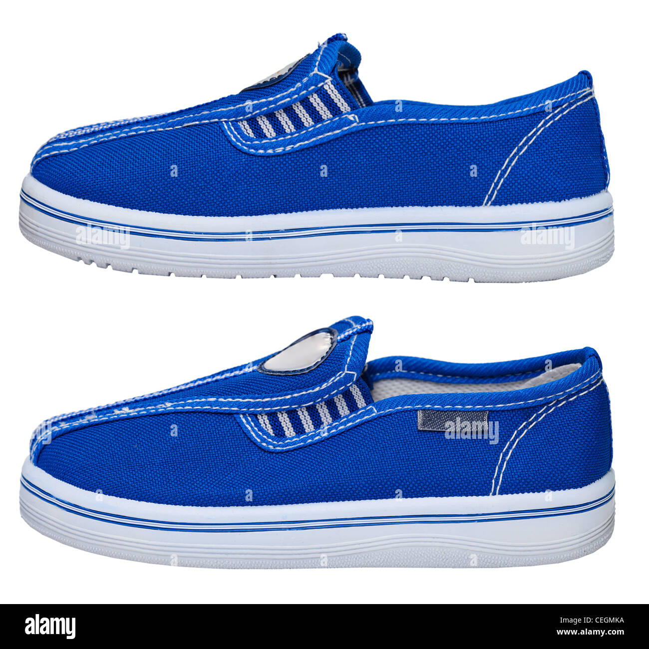 Sporting lightweight blue sneaker isolated on white background Stock ...