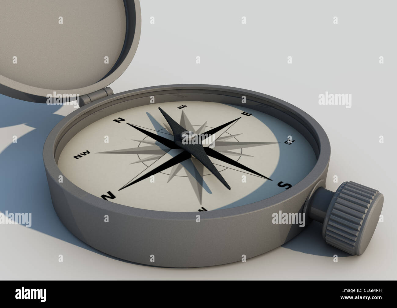 render of a gray compass Stock Photo - Alamy