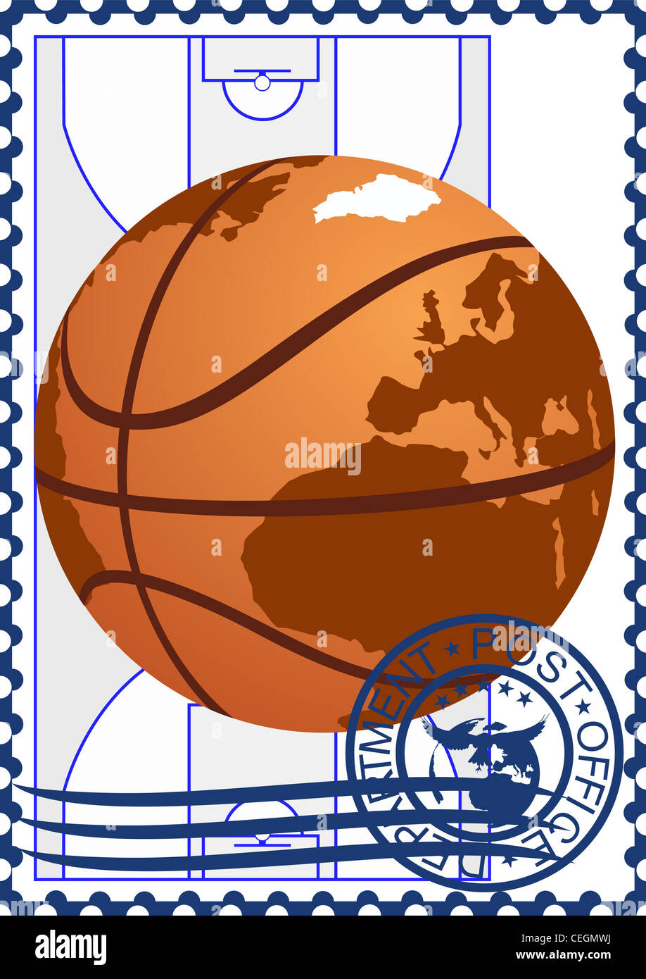 Postage stamp. Basketball Stock Photo - Alamy