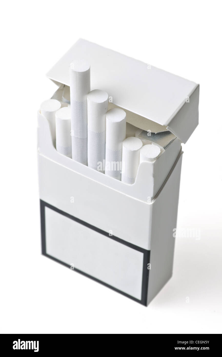 Studio shot of an opened pack of cigarettes Stock Photo - Alamy
