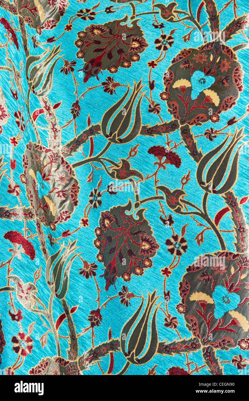 Detail from Turkish fabric with traditional floral designs Stock Photo ...