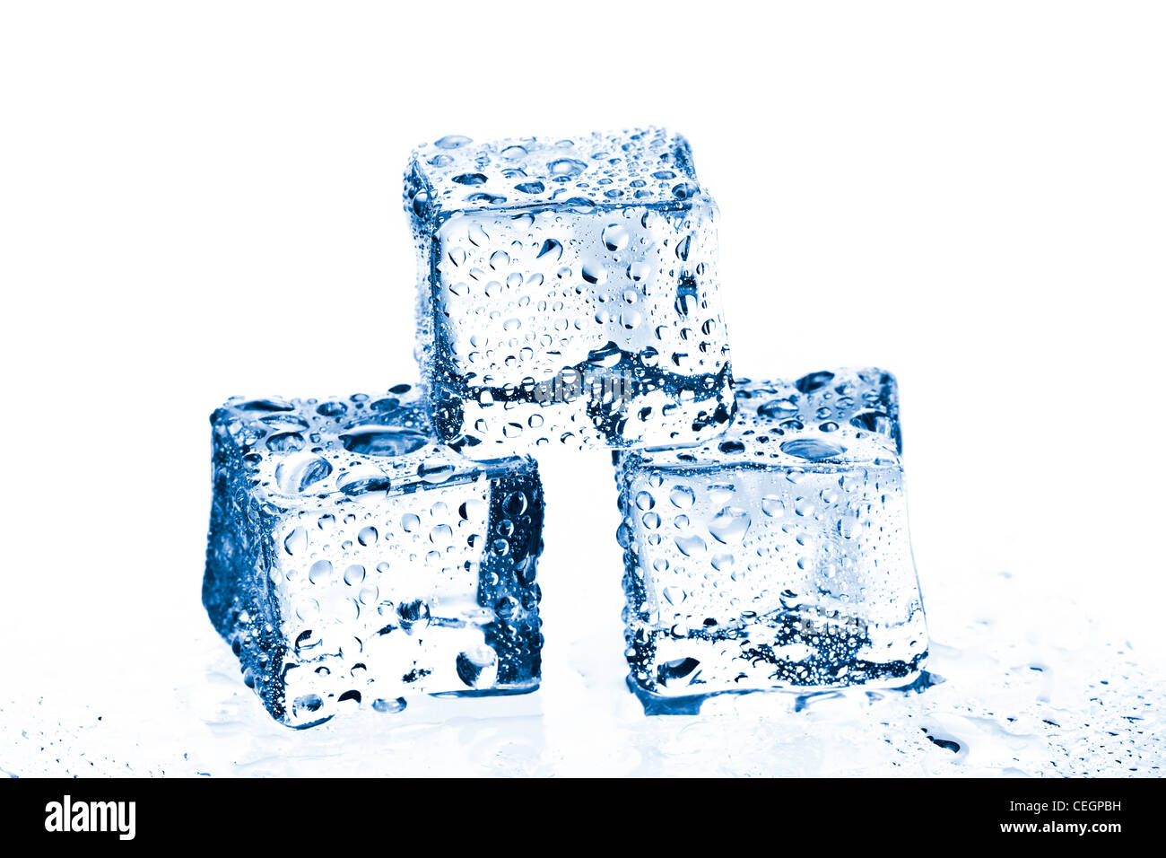 the pile of three ice cubes Stock Photo - Alamy