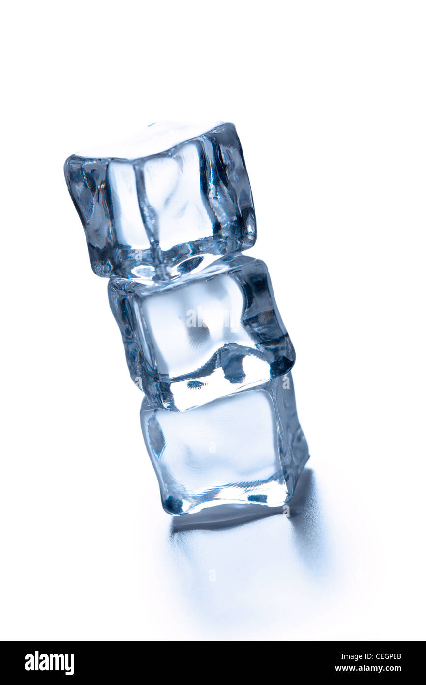 the pile of three ice cubes Stock Photo - Alamy