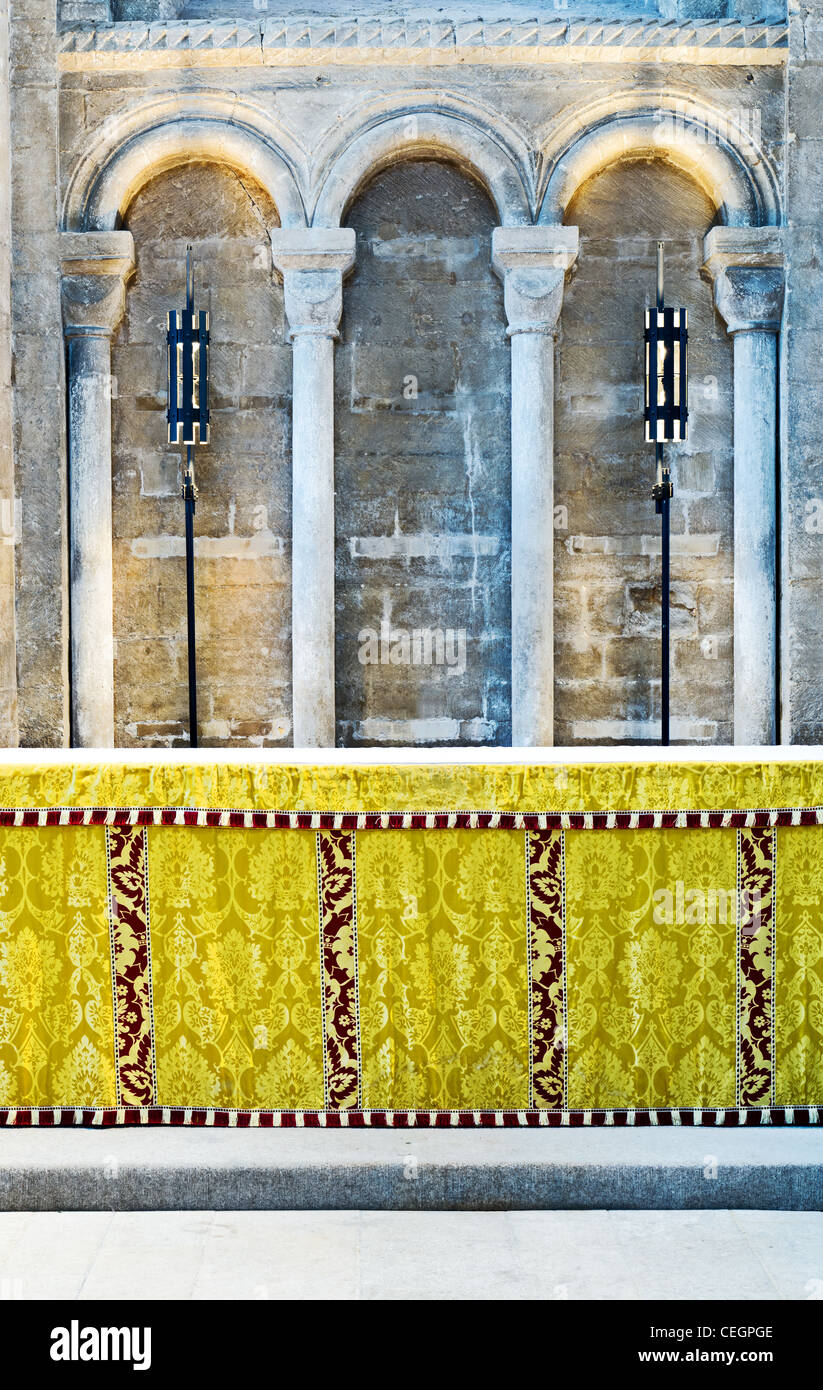 Altar at the medieval christian cathedral, Peterborough, UK Stock Photo ...