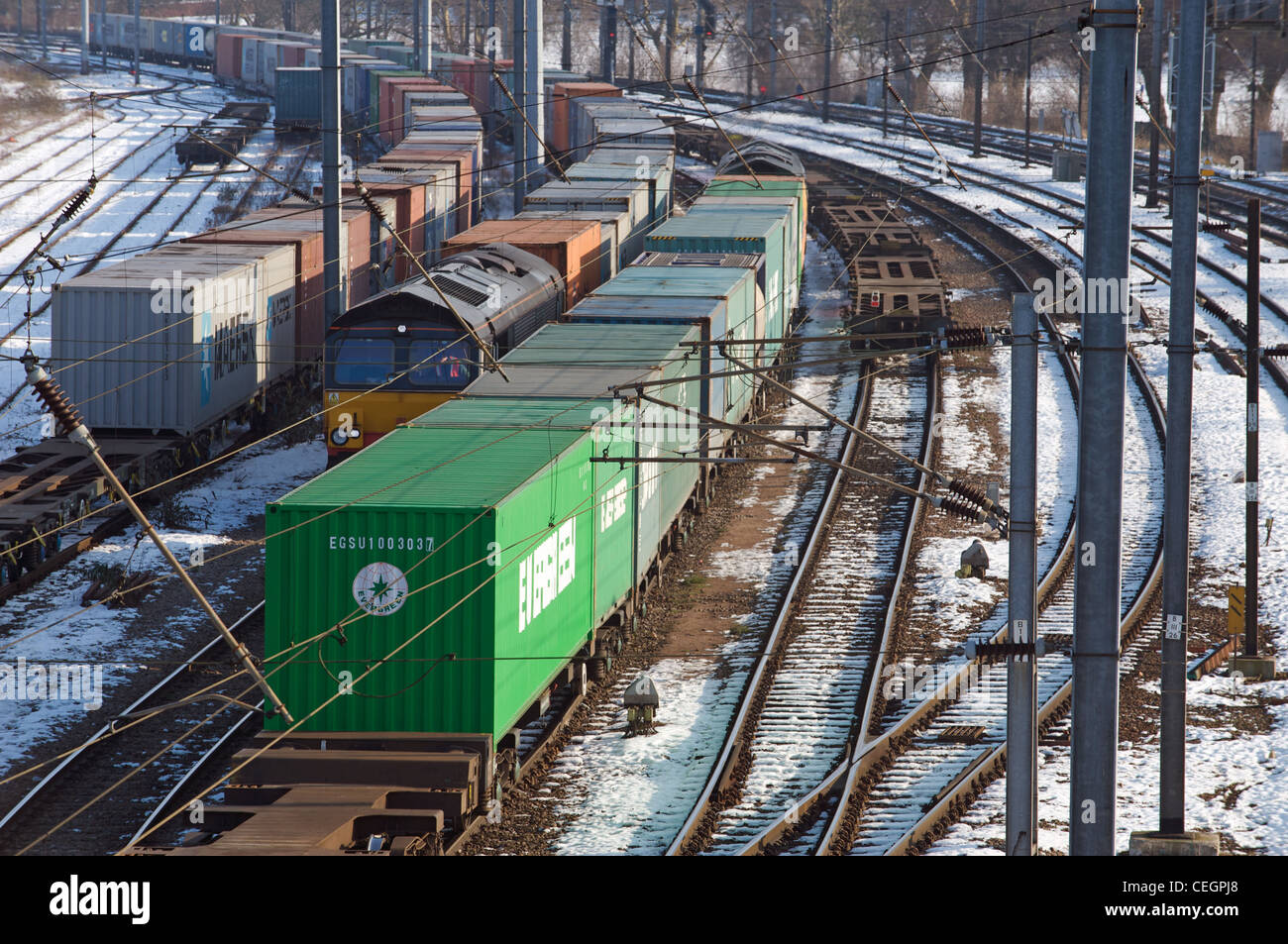 Cargo trains UK Stock Photo - Alamy