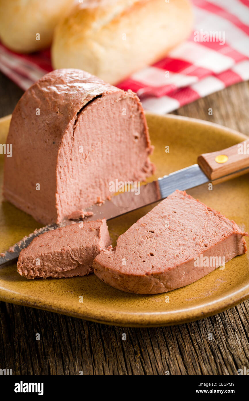 gourmet liver pate on kitchen table Stock Photo - Alamy