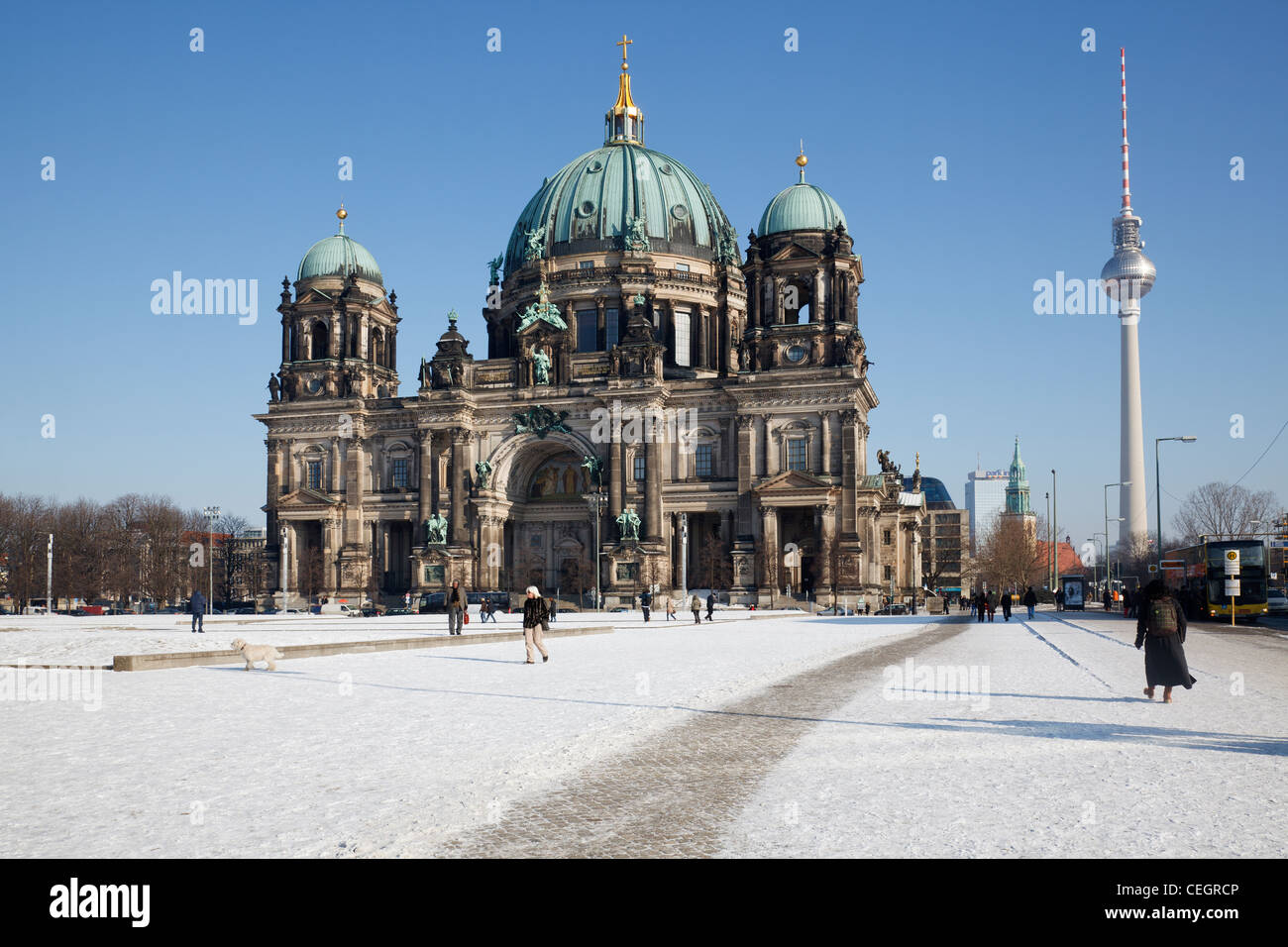 Berlin winter snow germany city center architecture hi-res stock ...