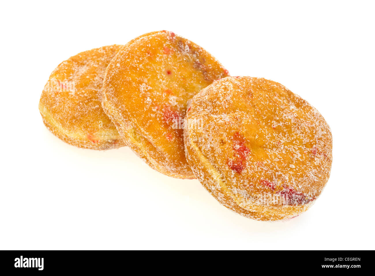 Three jelly doughnuts Stock Photo - Alamy