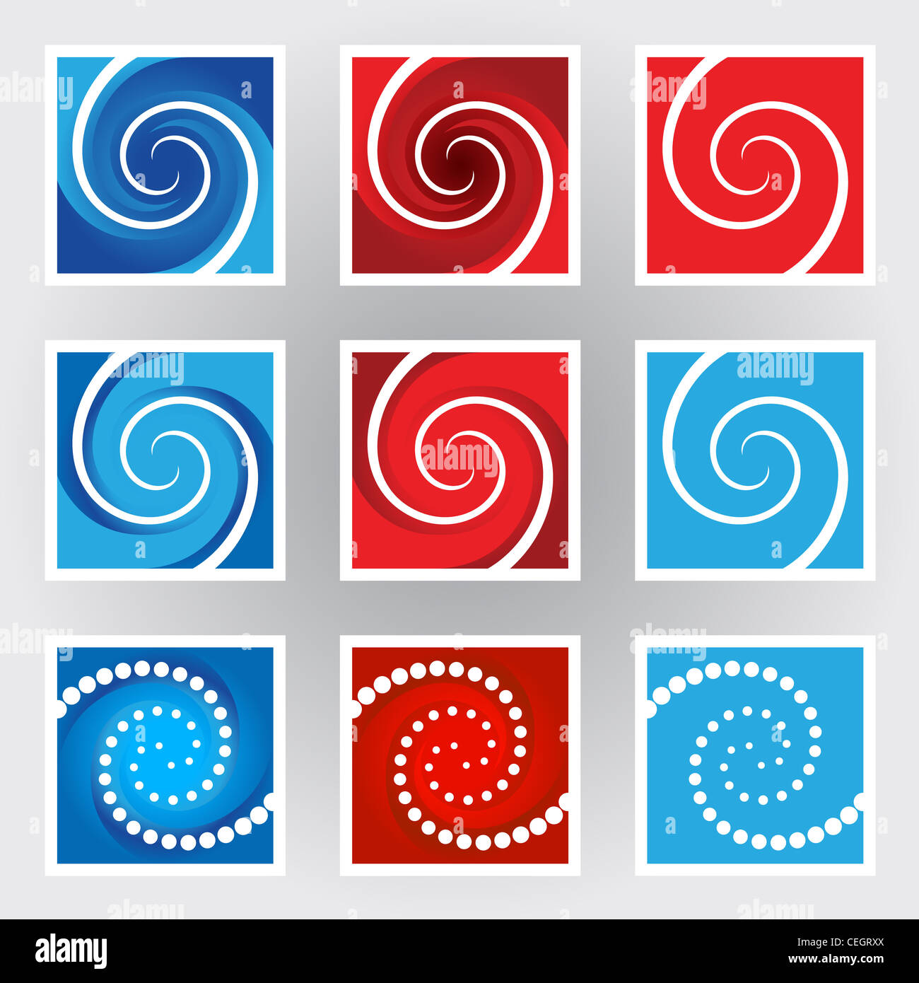 Swirl symbols set. Illustration on gray background Stock Photo - Alamy