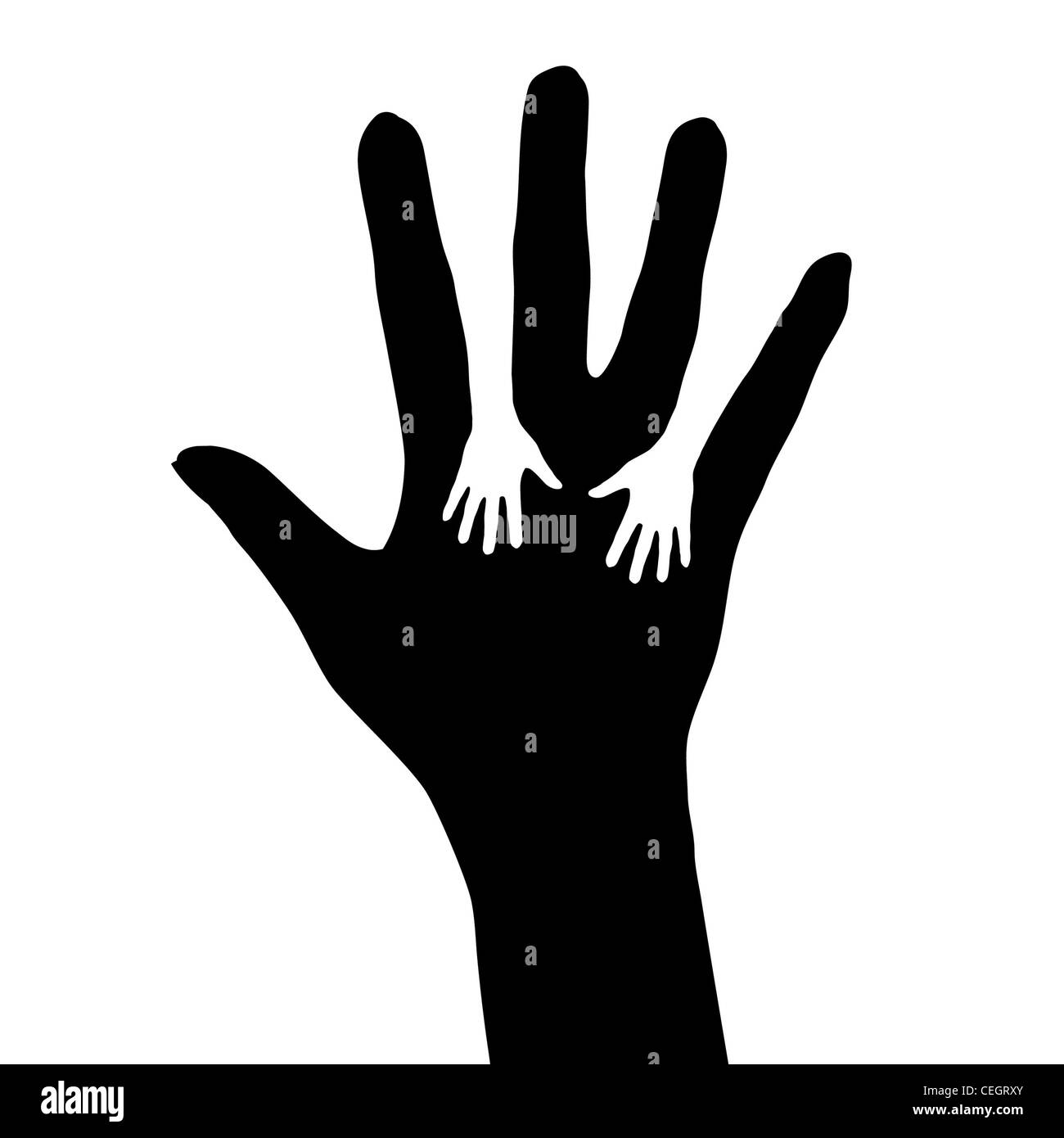Helping hand. Illustration on white background for design Stock Photo ...