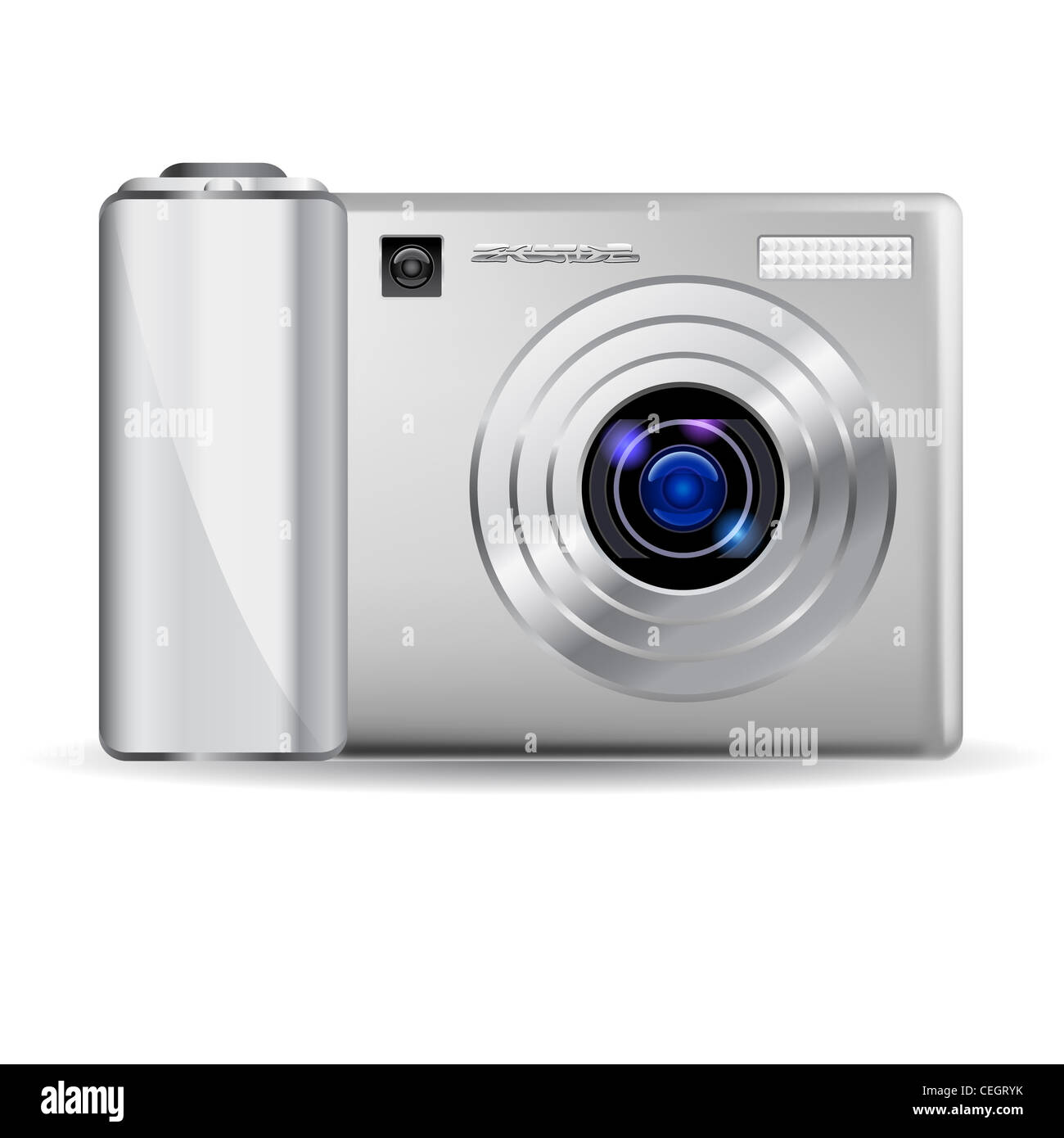 Realistic digital camera. Illustration on white background Stock Photo ...