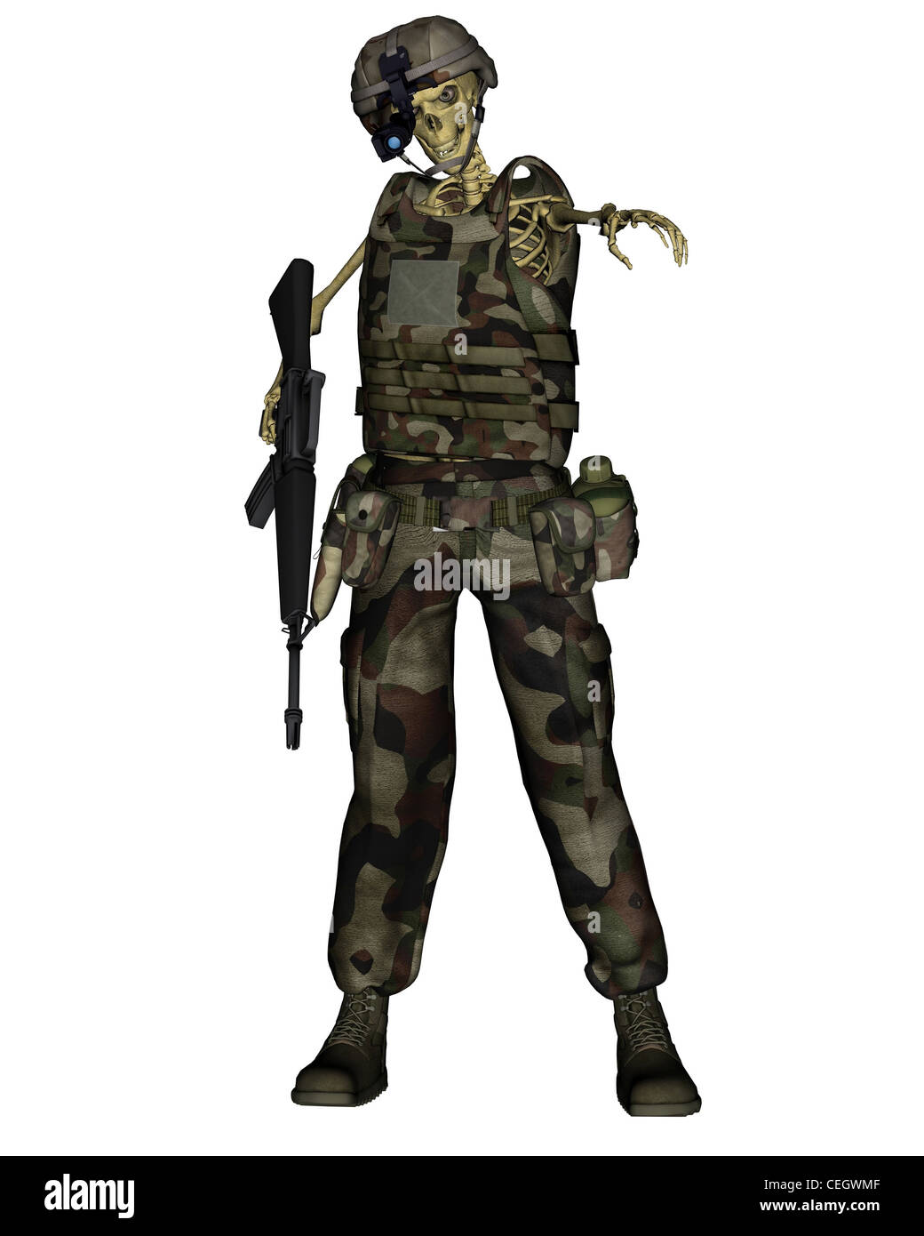 Undead Jungle Soldier Skeleton Stock Photo - Alamy