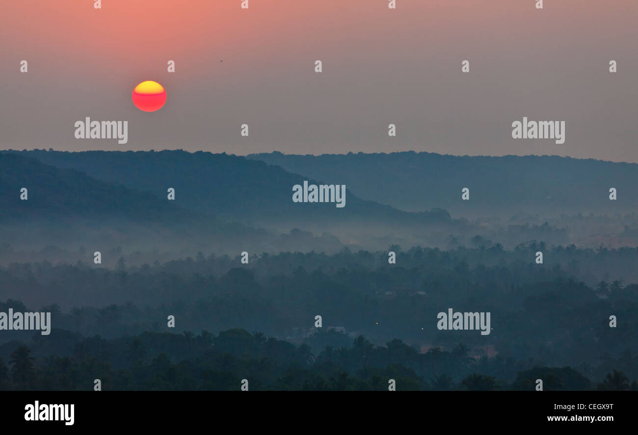 Sunrise over Anjuna, Goa, India Stock Photo - Alamy