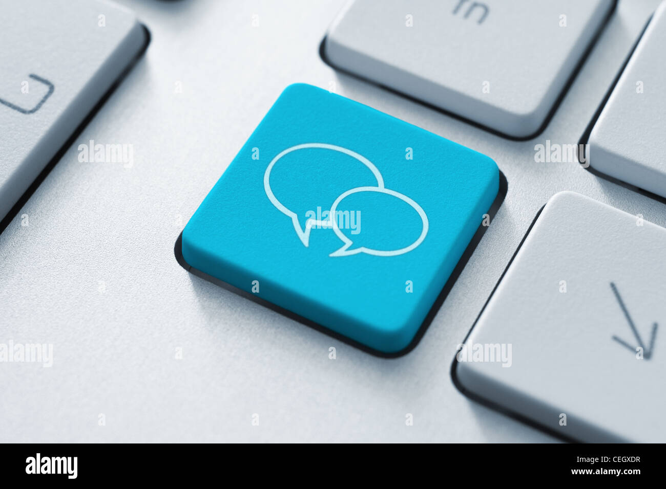 Social media key button on the keyboard. Toned Image Stock Photo - Alamy