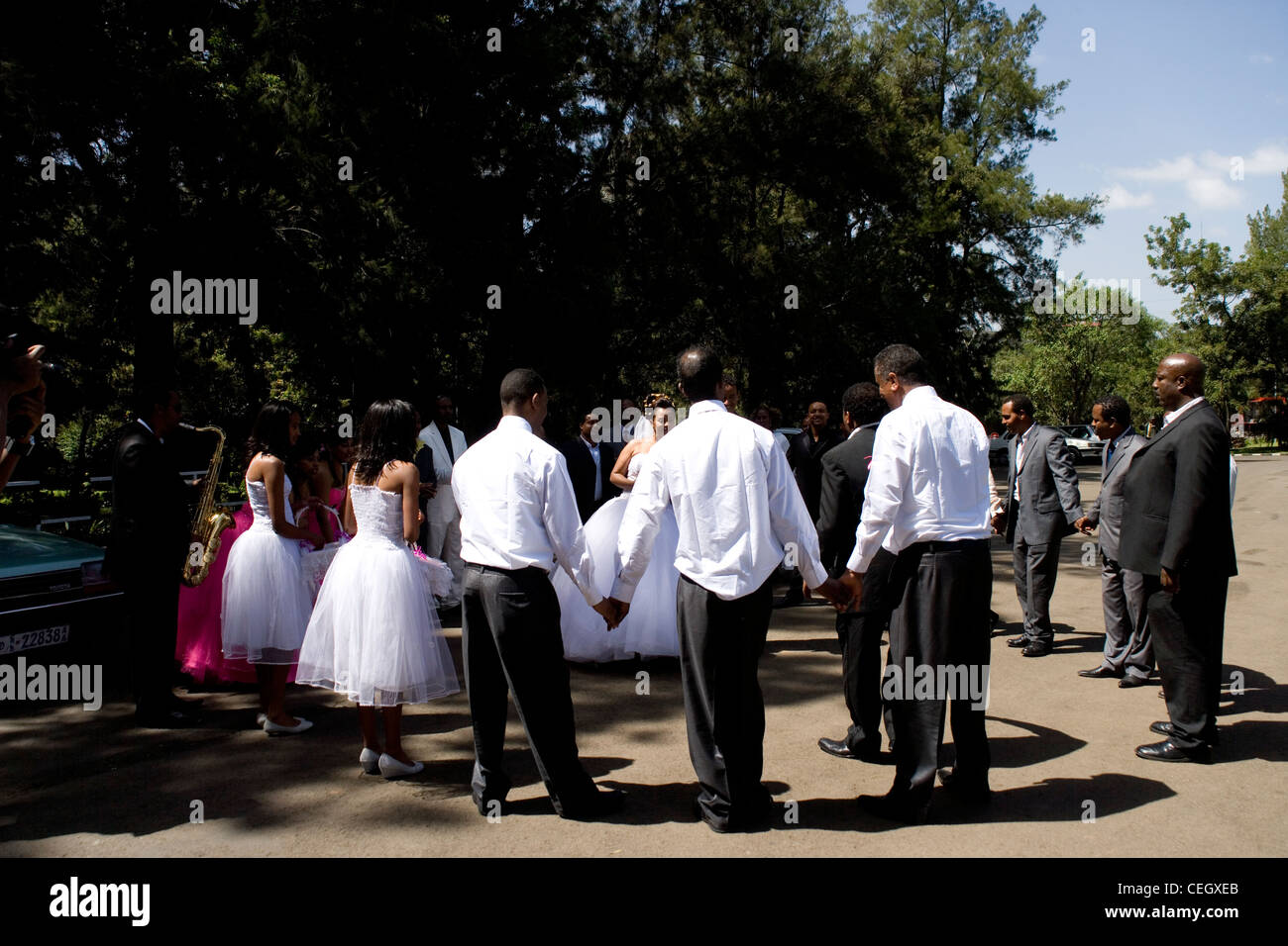 Wedding Party in the Gardens of the Ghion Hotel in Addis Ababa Ethiopia ...