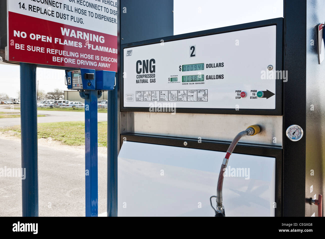 Compressed natural gas fuel pump Stock Photo - Alamy