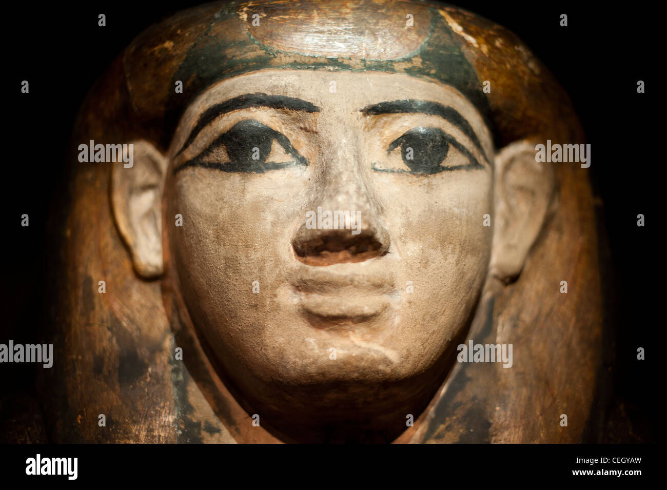 Egyptian Painted Mummy Coffins, cartonnage. Funeral masks. Mummys Stock ...