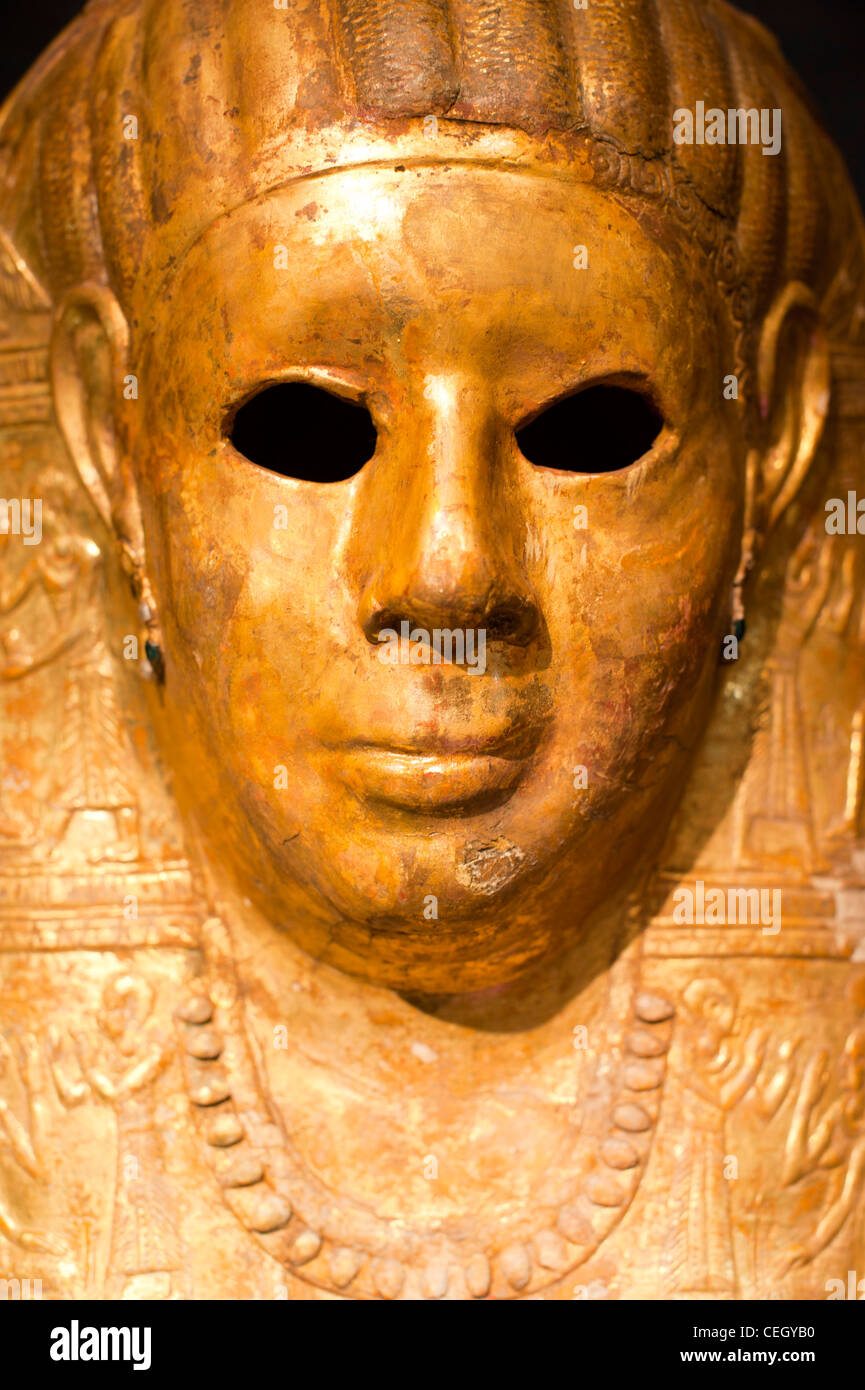 Egyptian Painted Mummy Coffins, cartonnage. Funeral masks. Mummys Stock ...