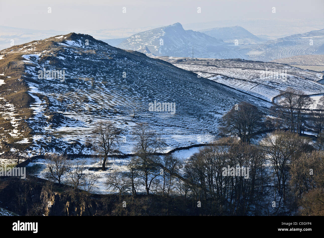 View towards Hitter Hill from High Wheeldon Hill near Earl Sterndale ...
