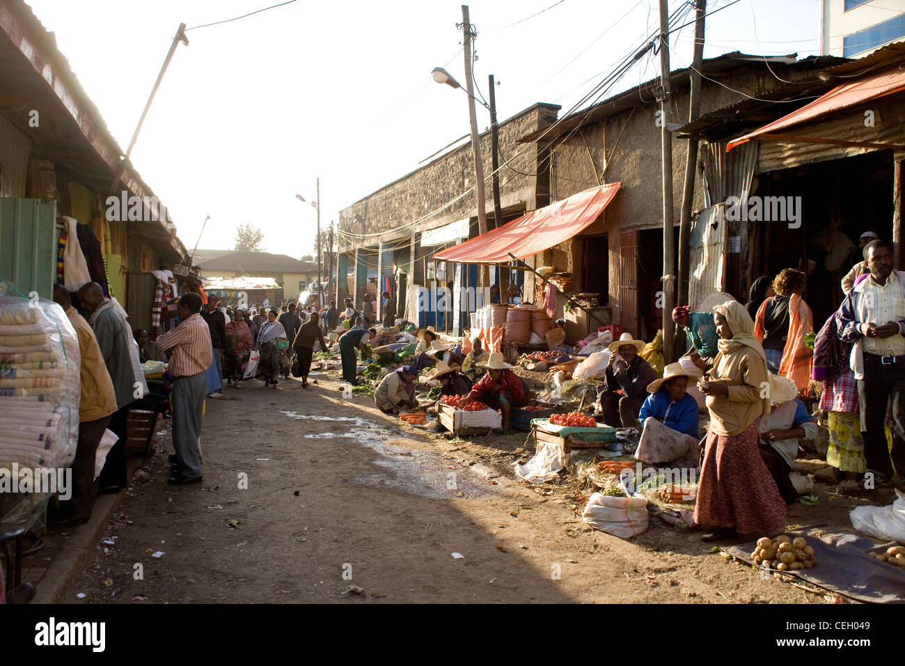 The Merkato in Addis Ababa, the largest market in Africa, in Ethiopia ...