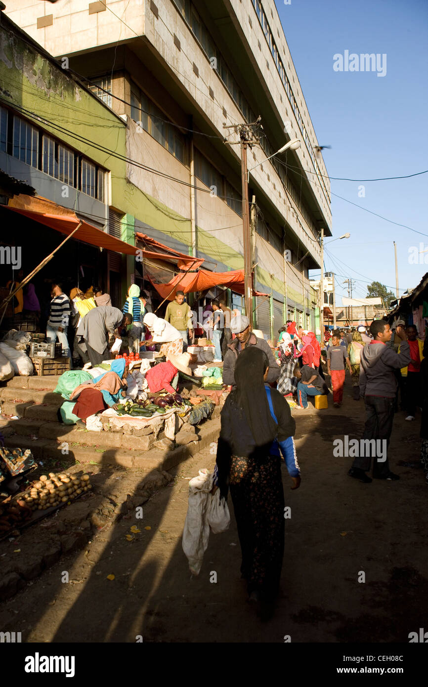 The Merkato in Addis Ababa, the largest market in Africa, in Ethiopia ...