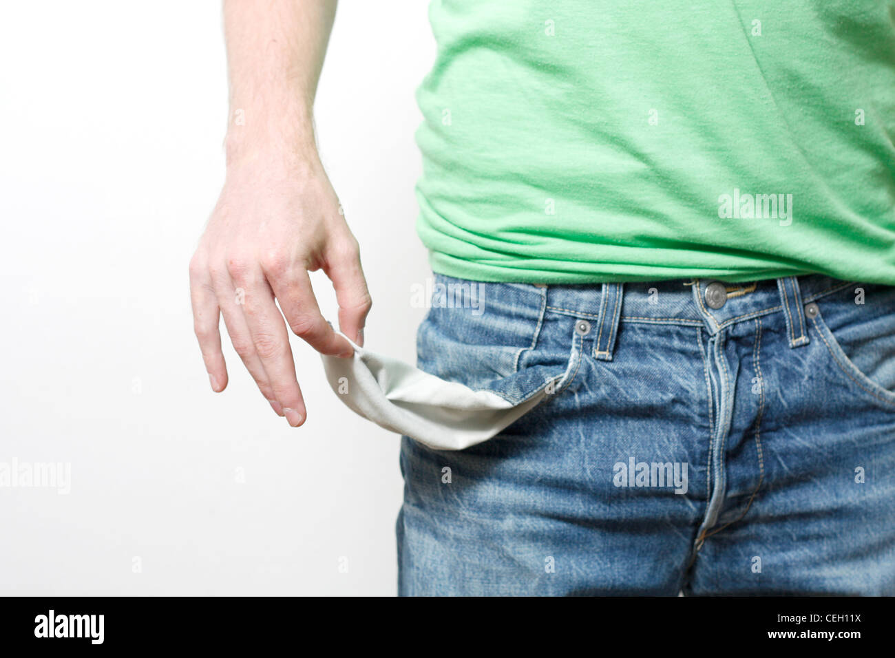 A man with empty pockets Stock Photo - Alamy